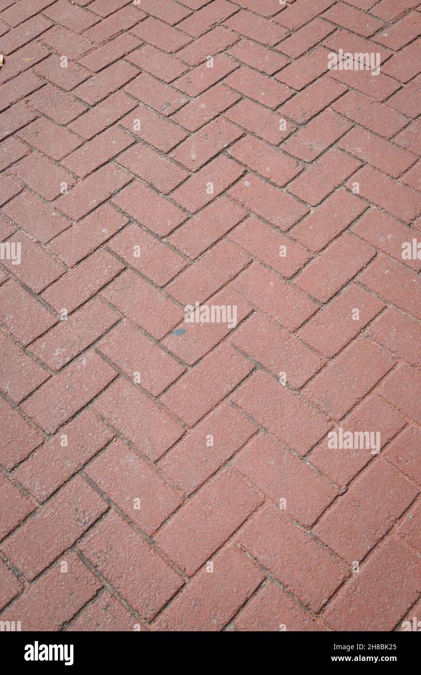 Pattern texture of red brick block on walkway use for background Stock ...