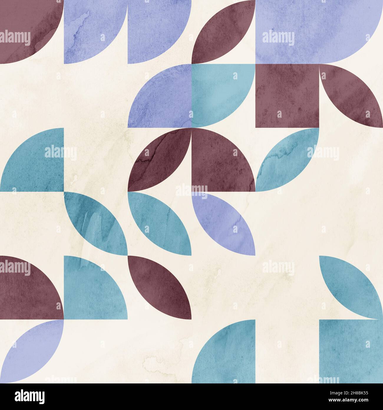 Seamless mid century retro watercolor geometric surface pattern design ...