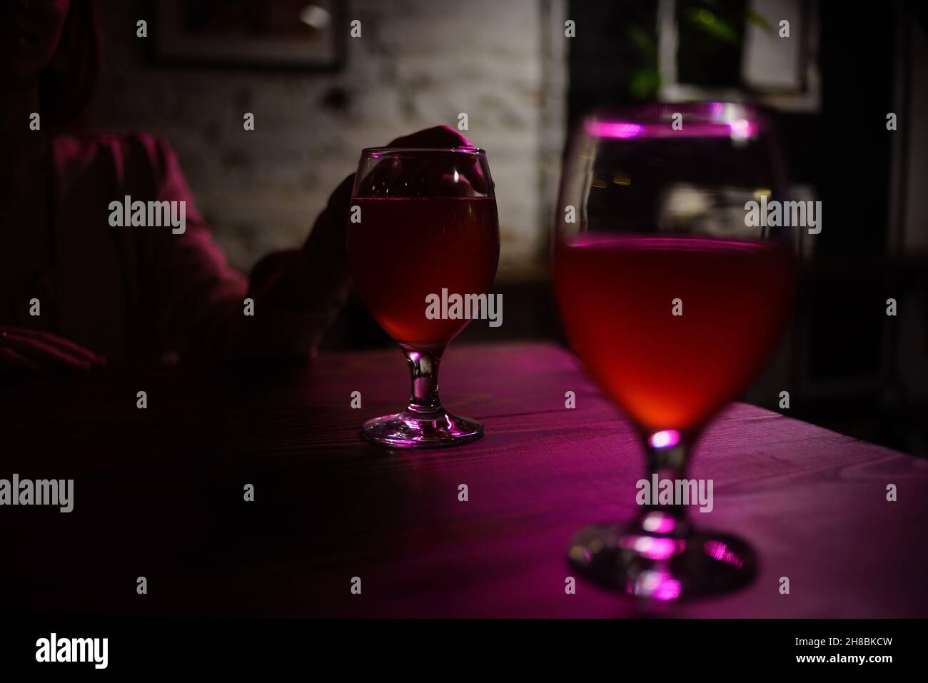 red alcoholic cocktails bar luxury romance Stock Photo - Alamy