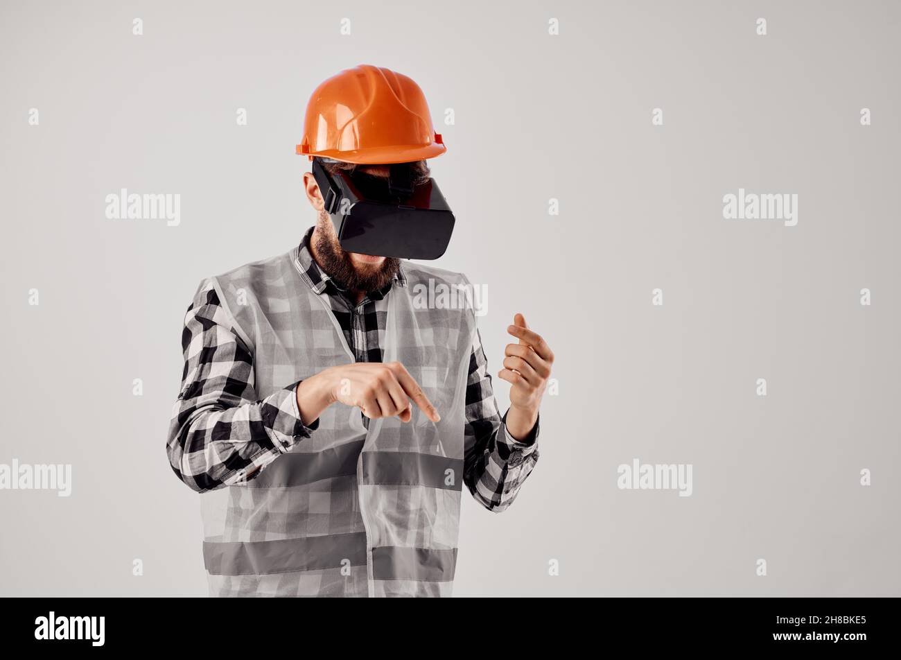 male worker construction work technique design isolated background ...