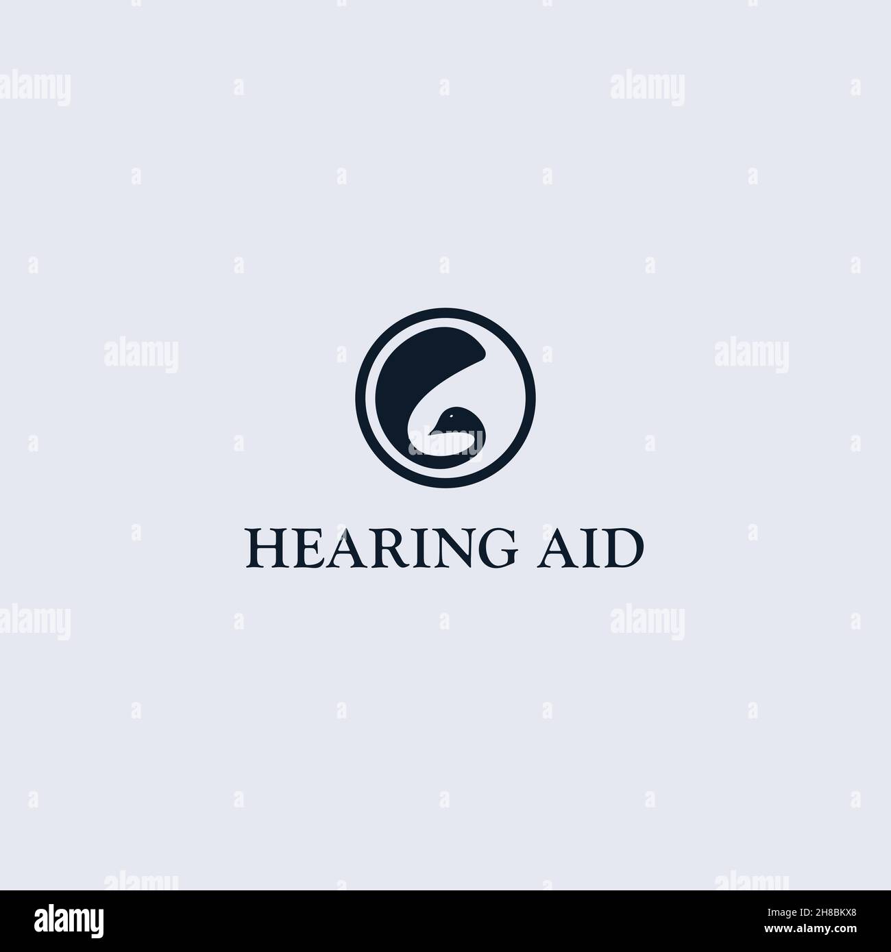 Hearing Aid logo concept, ear assistance, abstract vector logotype ...