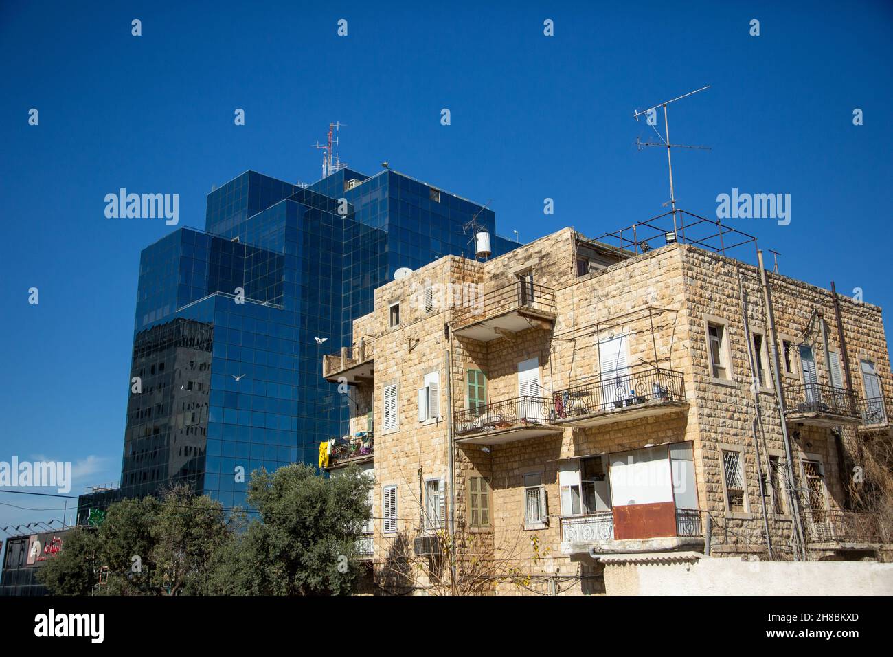New and Old in downtown Haifa, Israel Stock Photo - Alamy