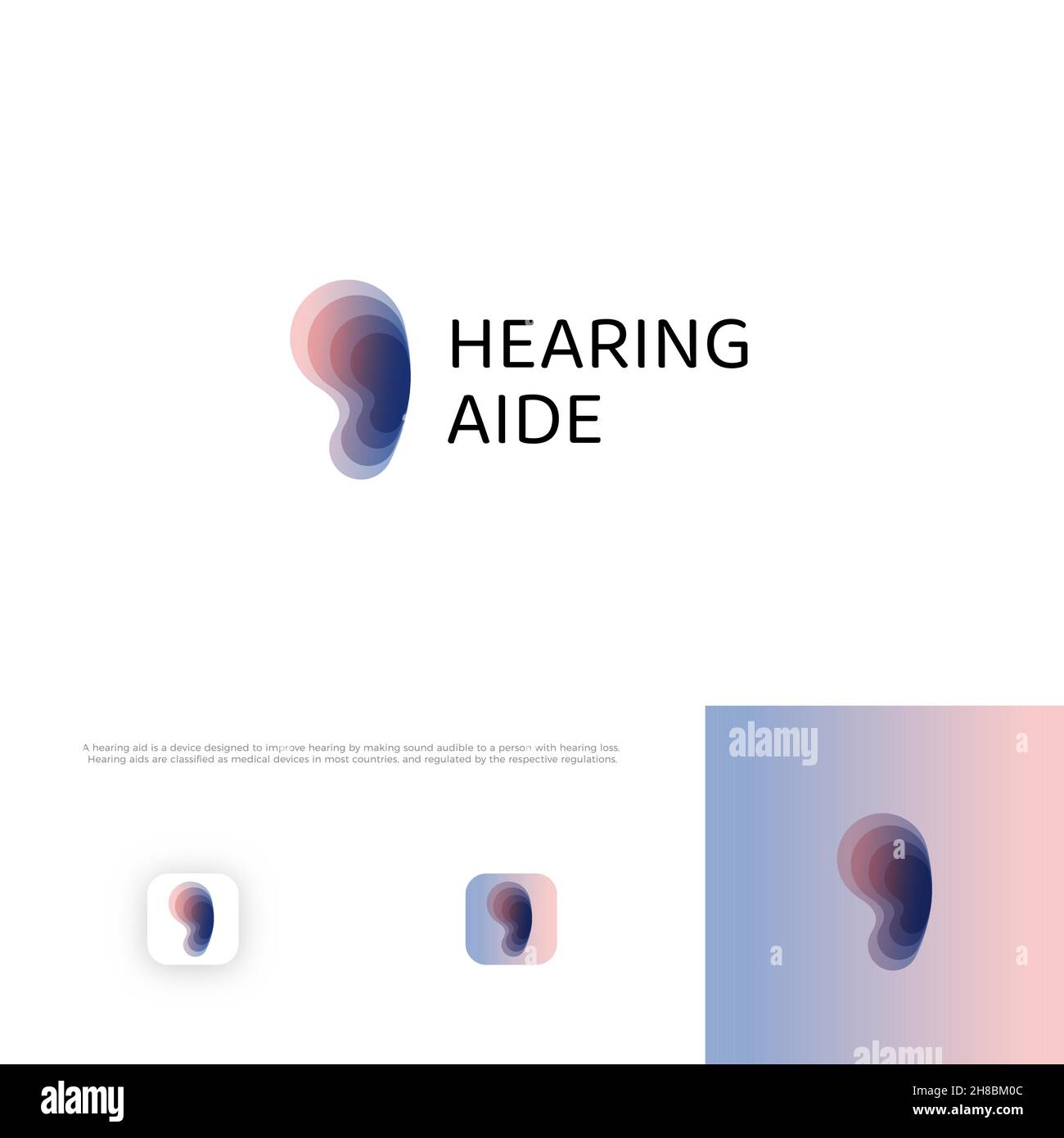 Hearing Aid logo concept, ear assistance, abstract vector logotype ...