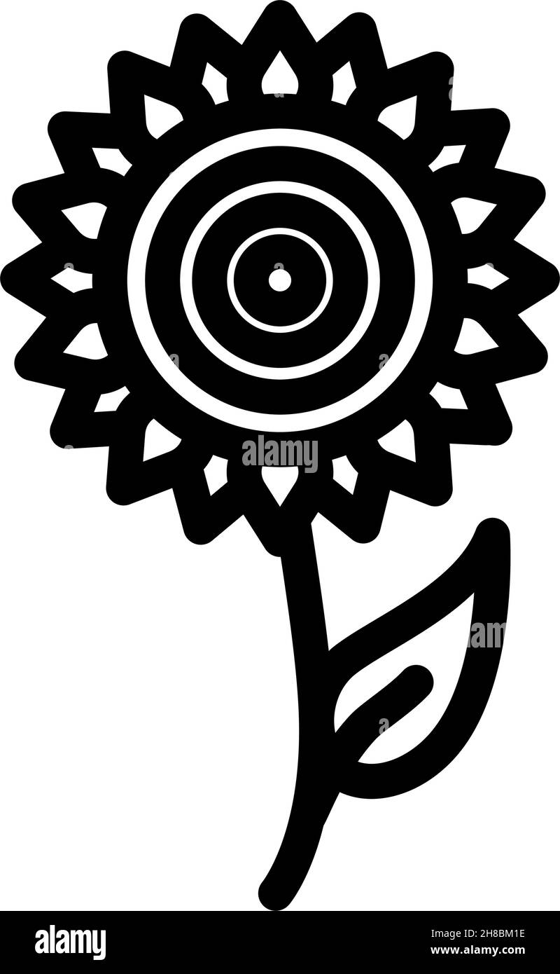 sunflower flower line icon vector illustration Stock Vector Image & Art ...