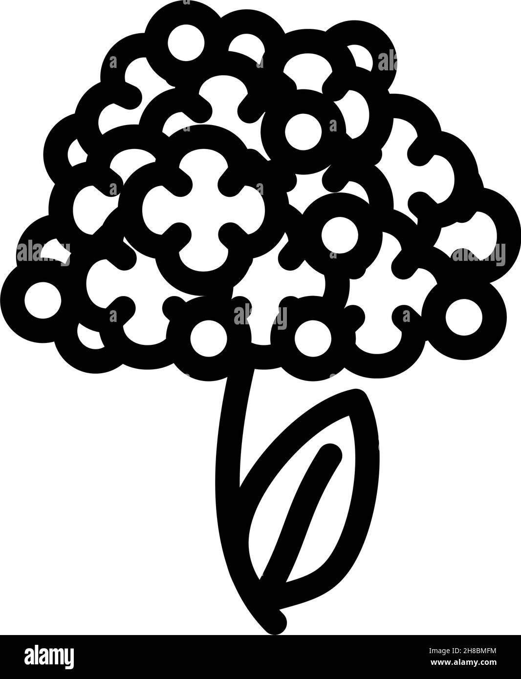 hydrangea flower line icon vector illustration Stock Vector Image & Art ...