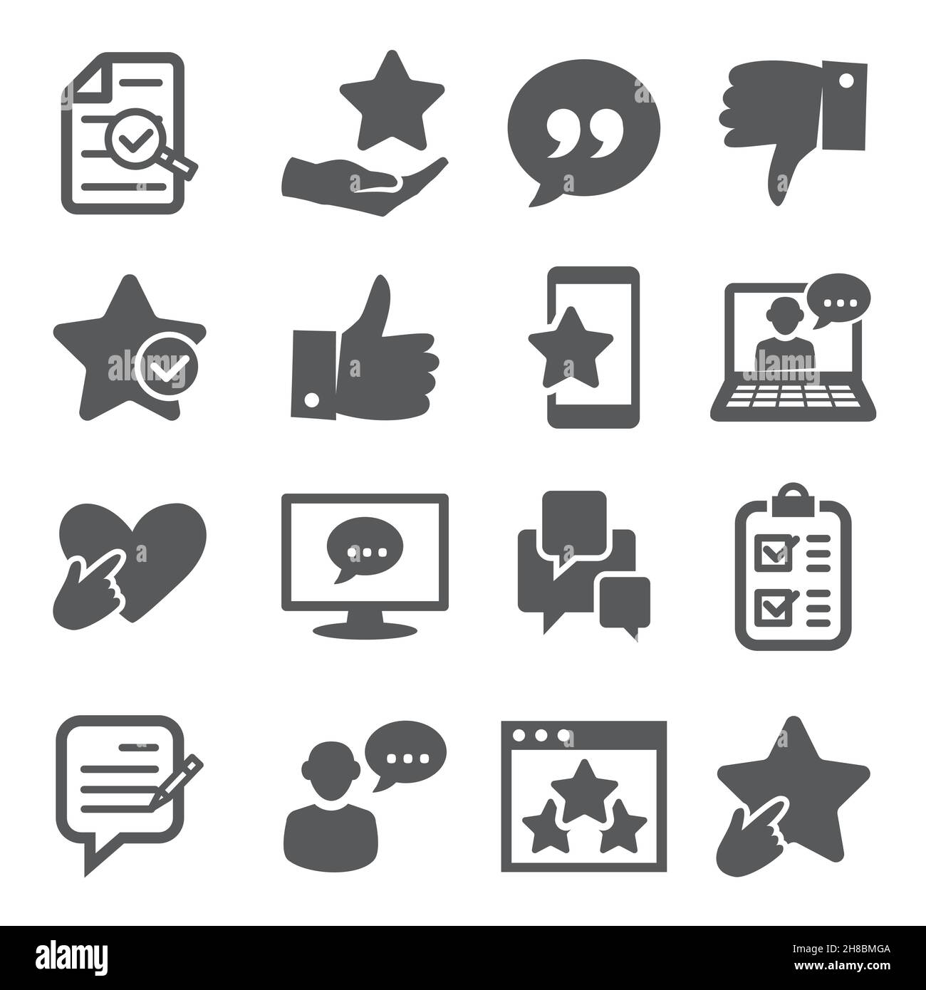Review icons set on white background Stock Vector Image & Art - Alamy