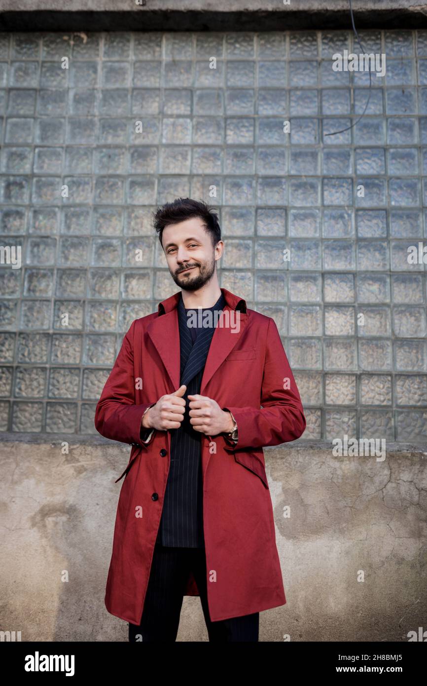Man in a red jacket hi-res stock photography and images - Alamy