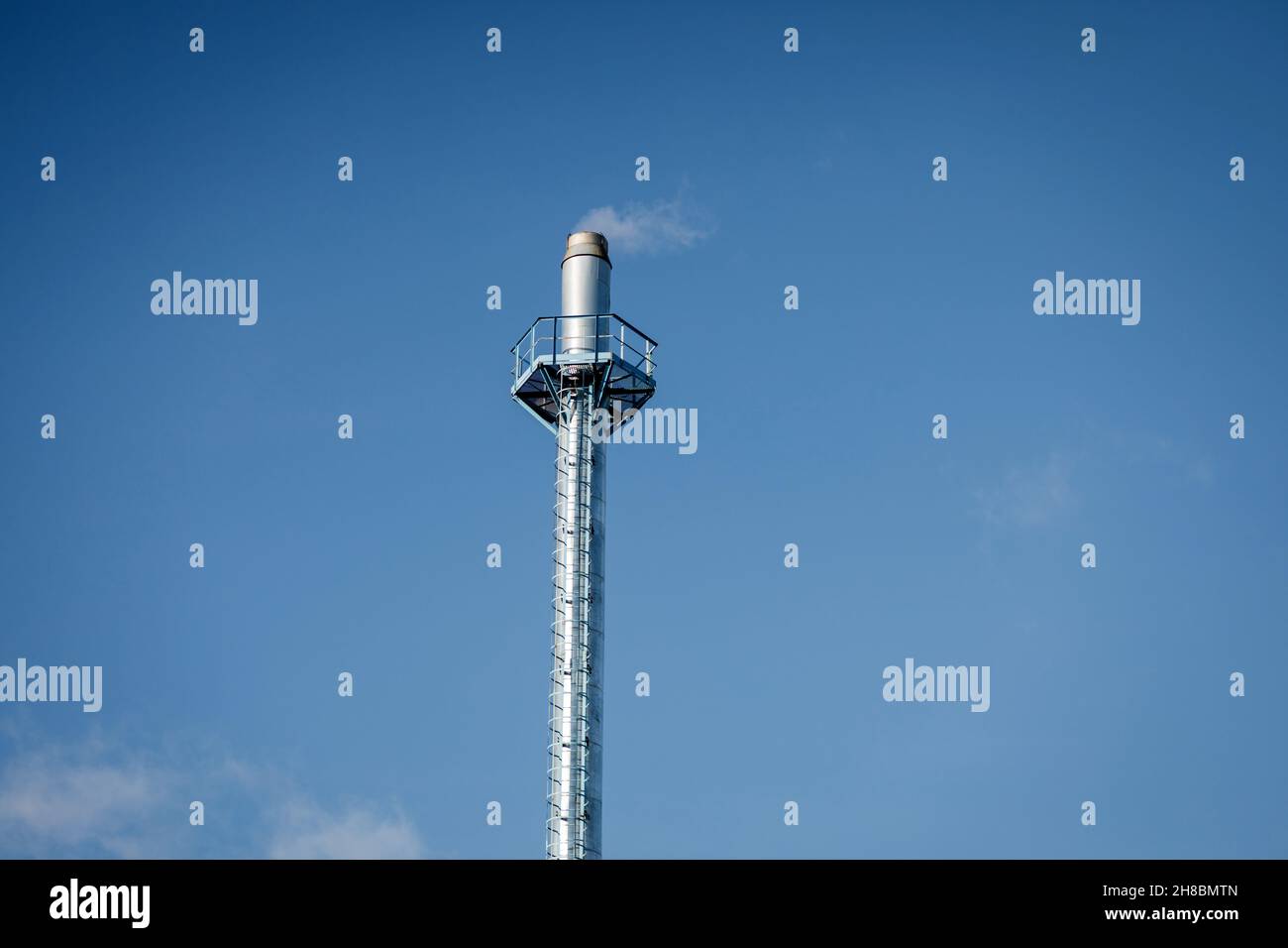 Smoke tower of industrial factory. Chimney smokestack emission Stock ...