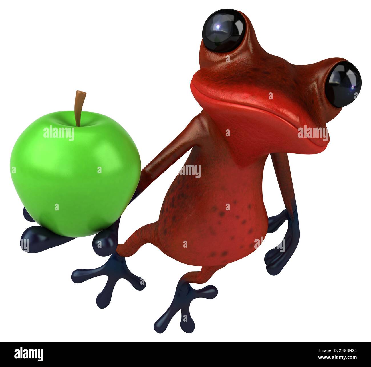 Fun red frog - 3D Illustration Stock Photo - Alamy
