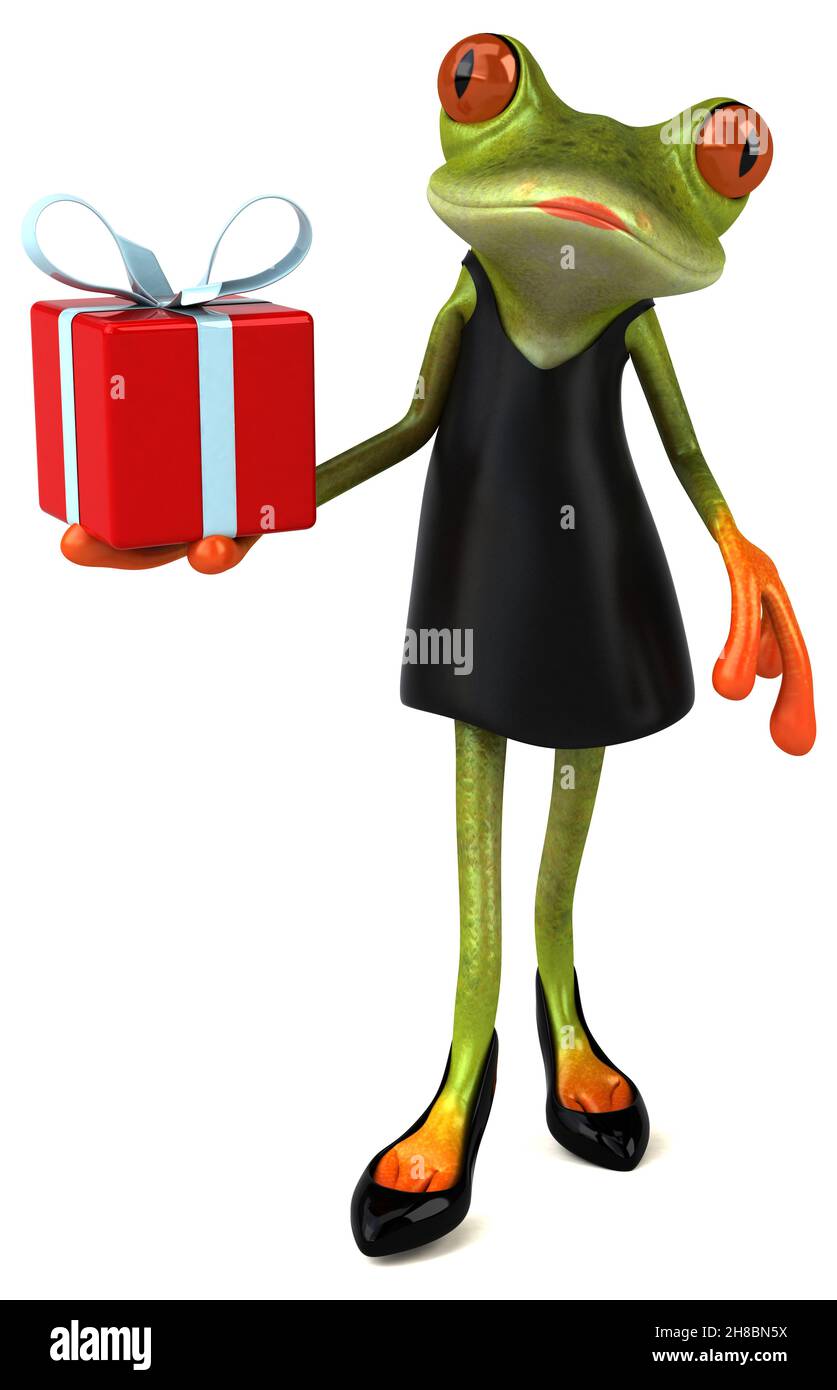 Fun frog - 3D Illustration Stock Photo - Alamy