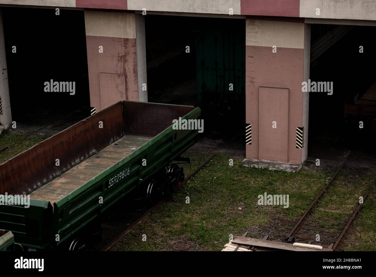 industrial railway station. heavy cargo delivery Stock Photo - Alamy