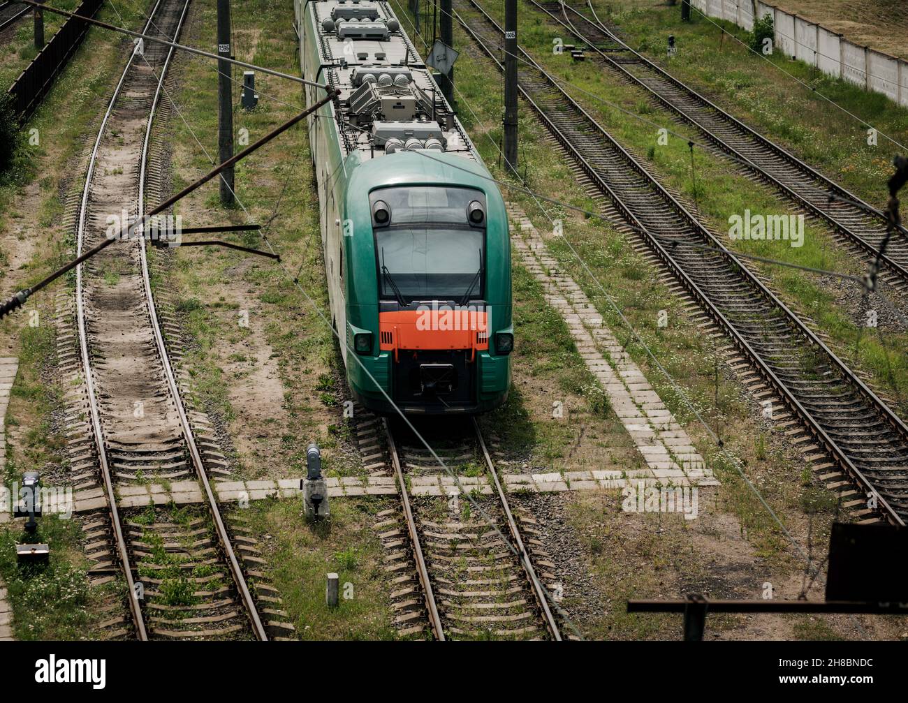 electric multiple units train. High speed train on the railway station Stock Photo - Alamy