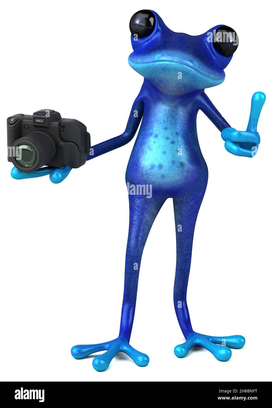 Fun blue frog - 3D Illustration Stock Photo - Alamy