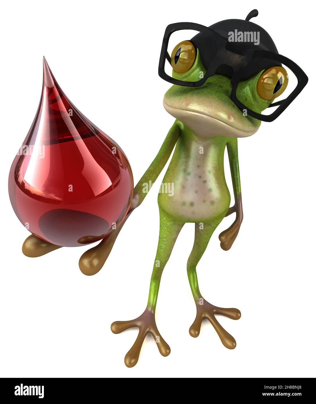 Fun french frog - 3D Illustration Stock Photo - Alamy