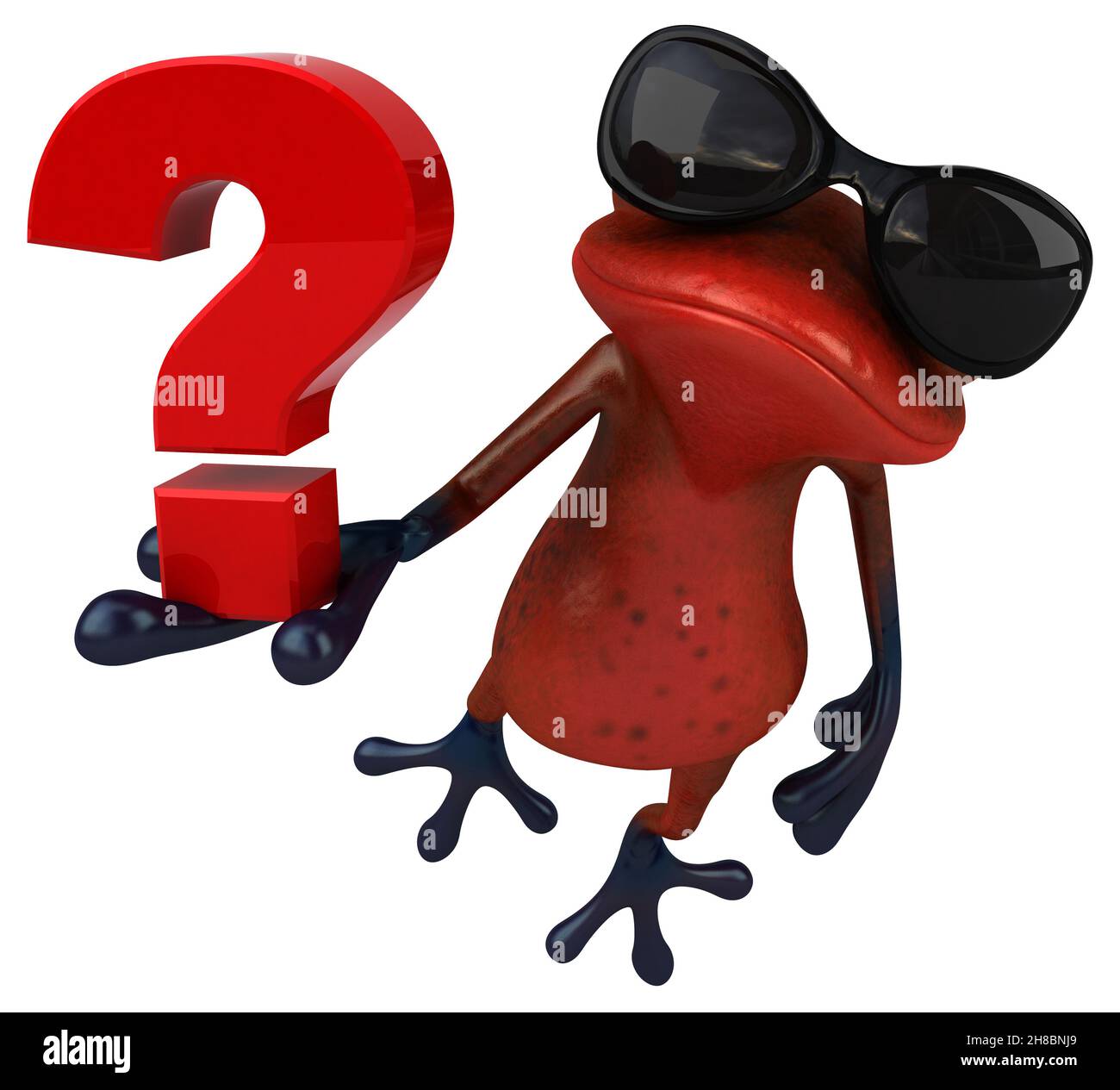 Fun red frog - 3D Illustration Stock Photo - Alamy