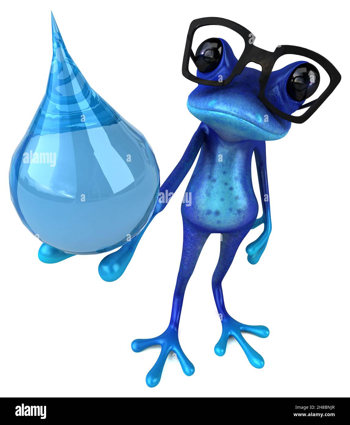 Fun blue frog - 3D Illustration Stock Photo - Alamy