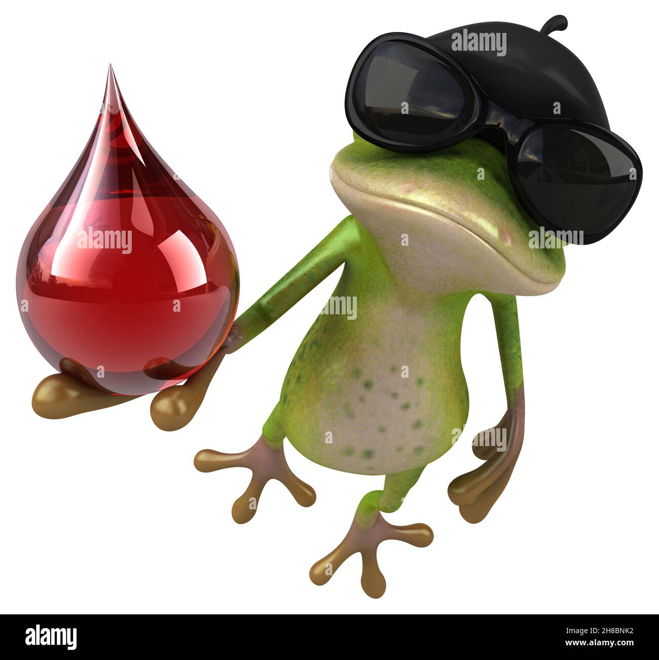 Fun french frog - 3D Illustration Stock Photo - Alamy
