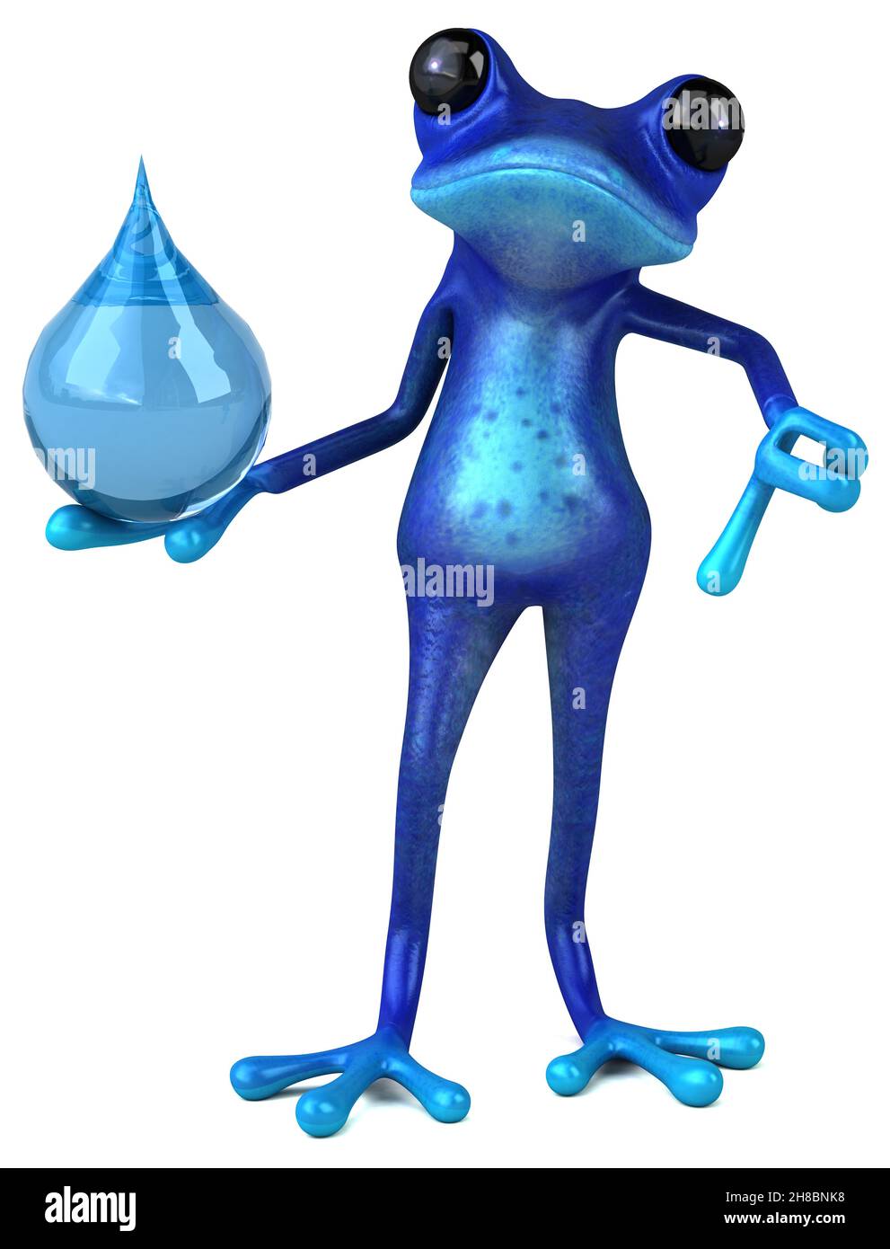 Fun blue frog - 3D Illustration Stock Photo - Alamy