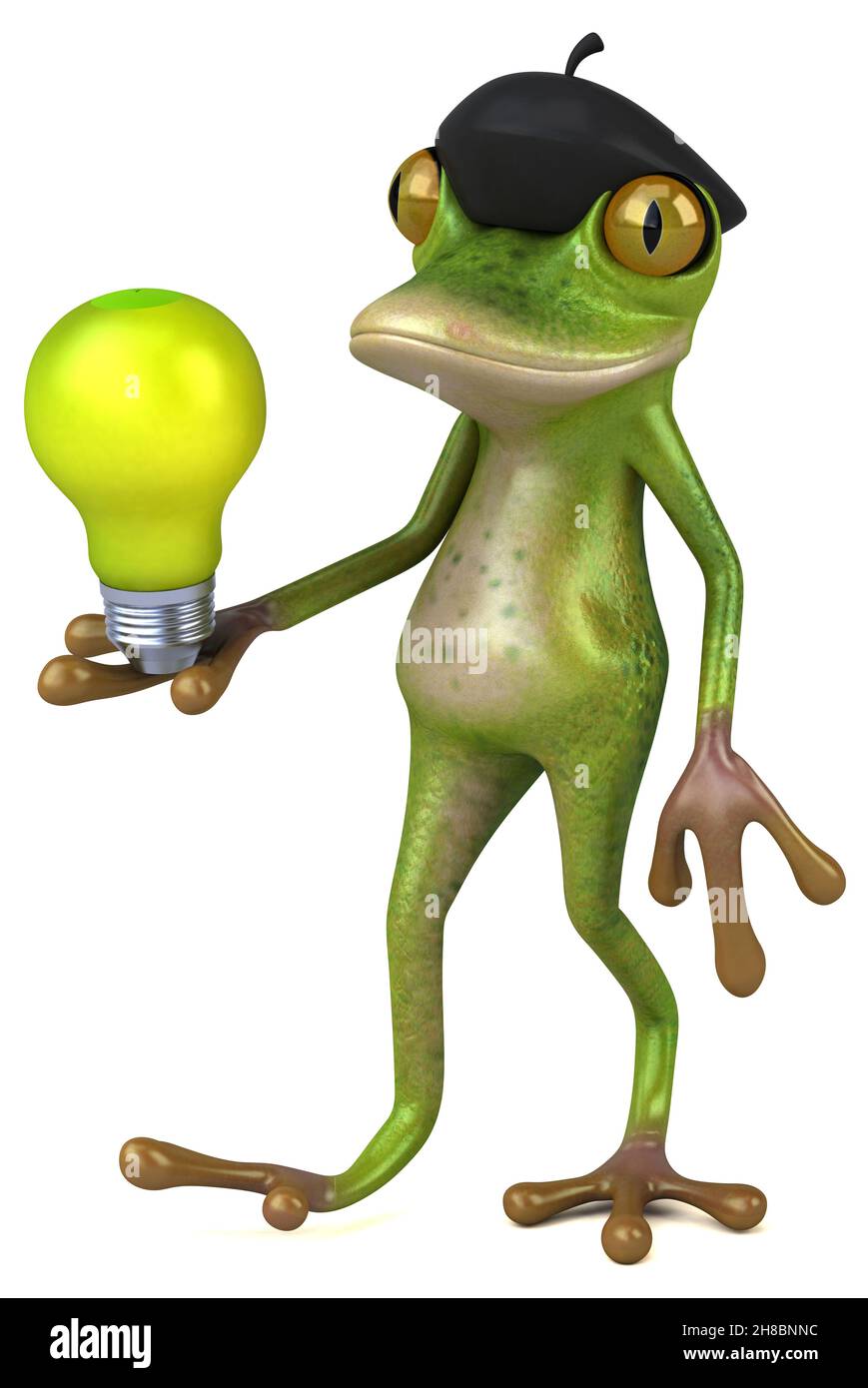 Fun french frog - 3D Illustration Stock Photo - Alamy