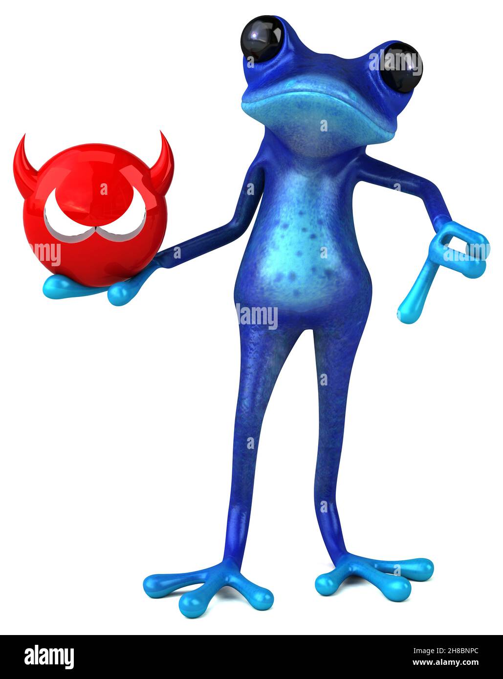 Fun blue frog - 3D Illustration Stock Photo - Alamy