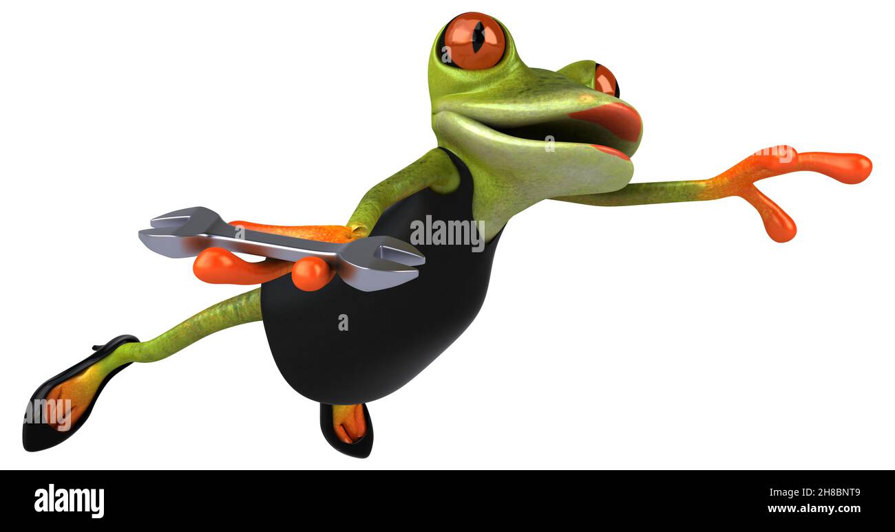 Fun frog - 3D Illustration Stock Photo - Alamy