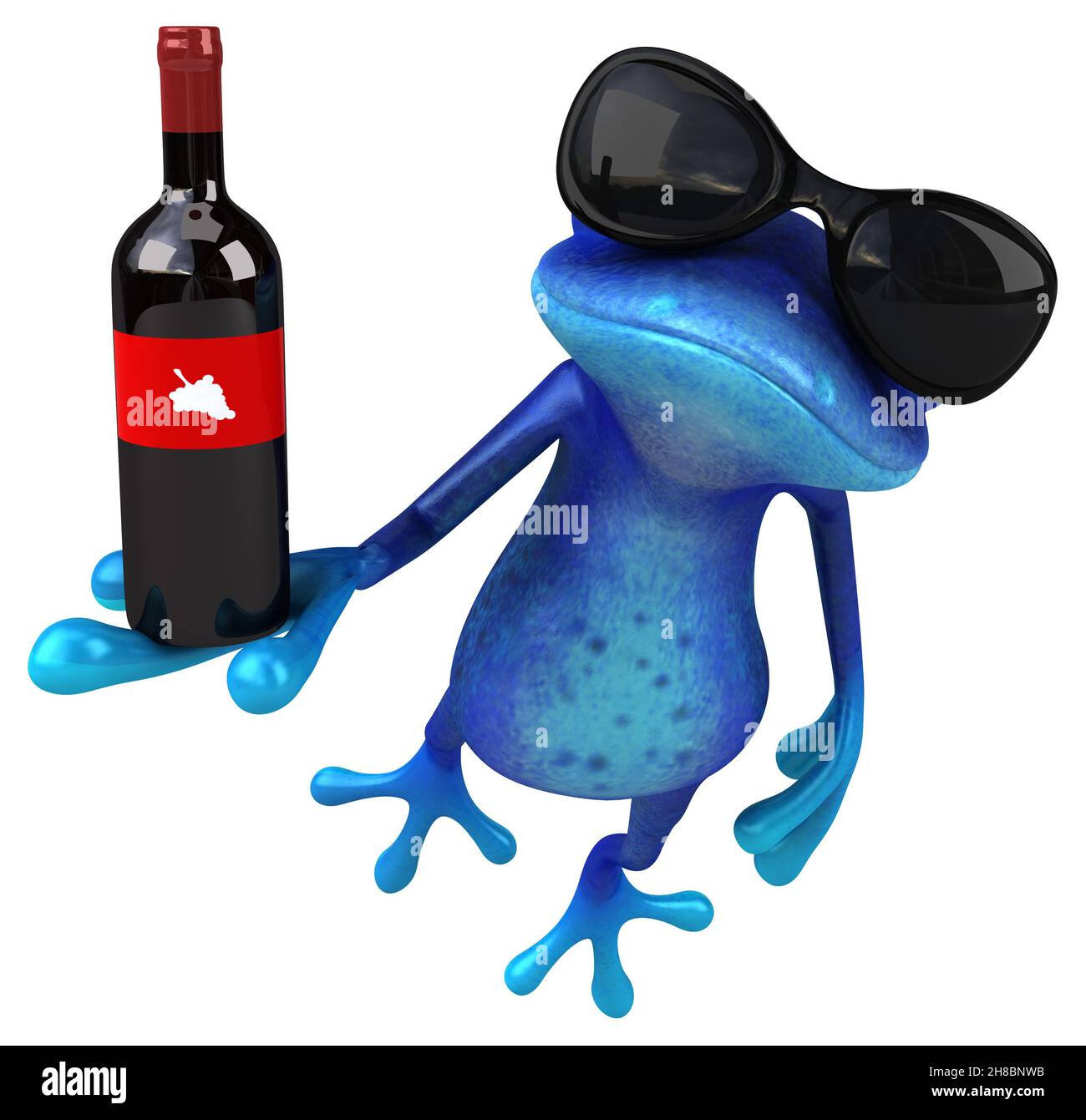 Fun blue frog - 3D Illustration Stock Photo - Alamy