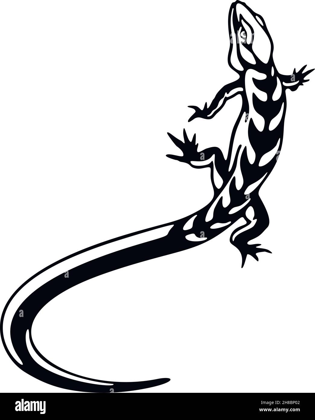 Lizard - Reptiles of the wild. Wildlife stencil. Pet and tropical ...