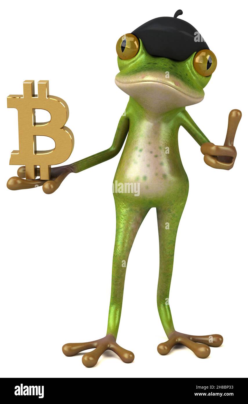 Fun french frog - 3D Illustration Stock Photo - Alamy