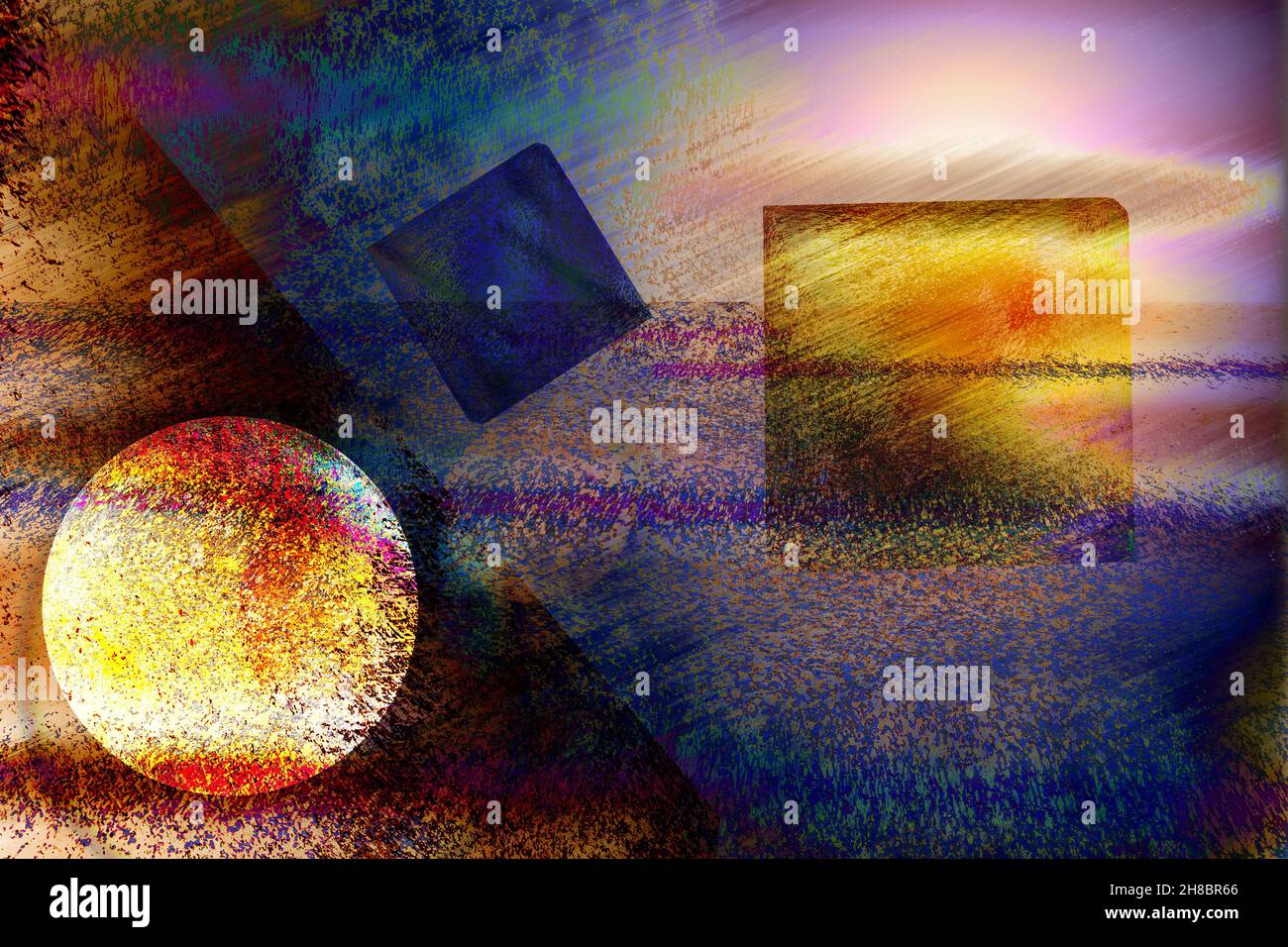 Geometric Shape Artwork Painting Pastel High Resolution Stock ...