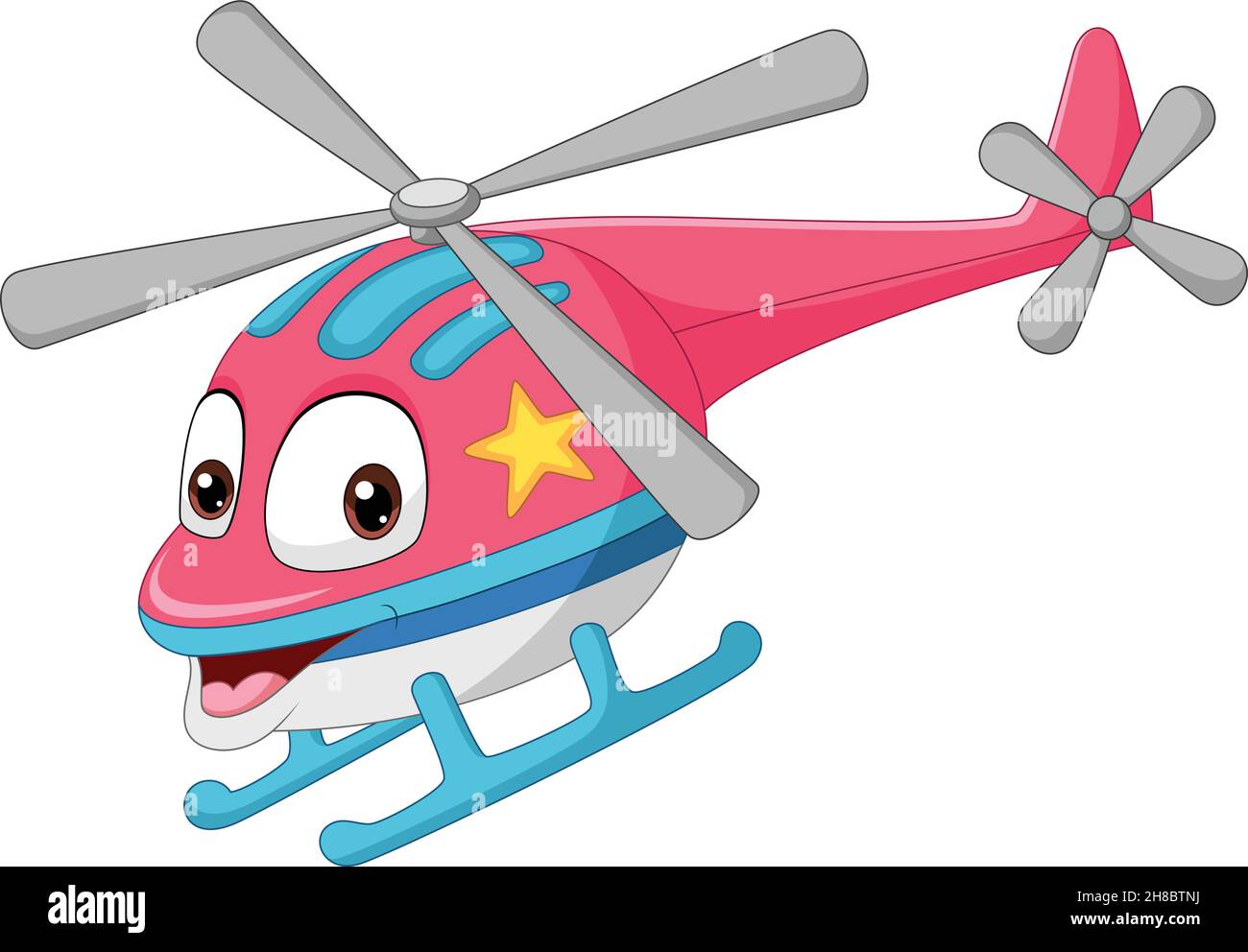 Cartoon smiling helicopter mascot character Stock Vector Image & Art ...