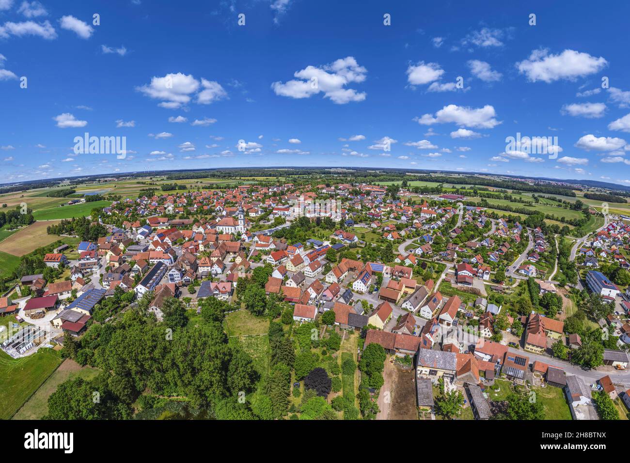 Aerial view to Weidenbach in Middle Franconia Stock Photo - Alamy