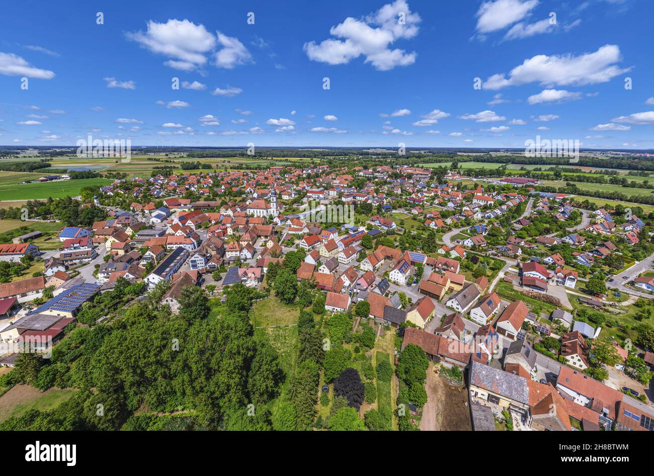 Aerial view to Weidenbach in Middle Franconia Stock Photo - Alamy