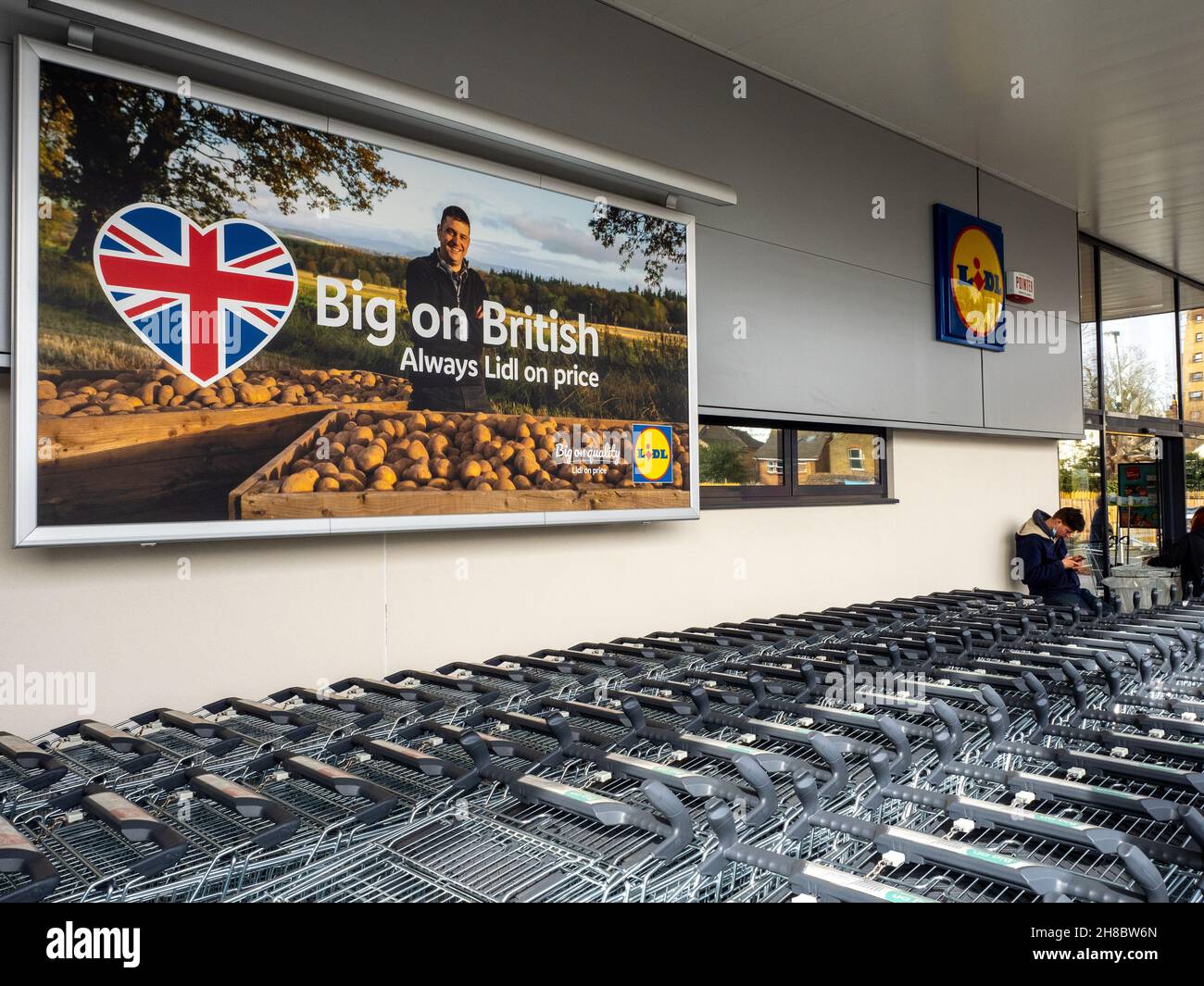 Big on British: a pro British produce advertisement outside a Lidl ...