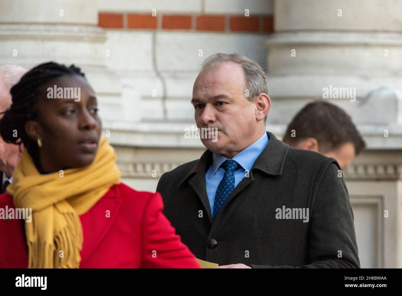 Ed Davey arriving for the funeral service, requiem mass for murdered ...