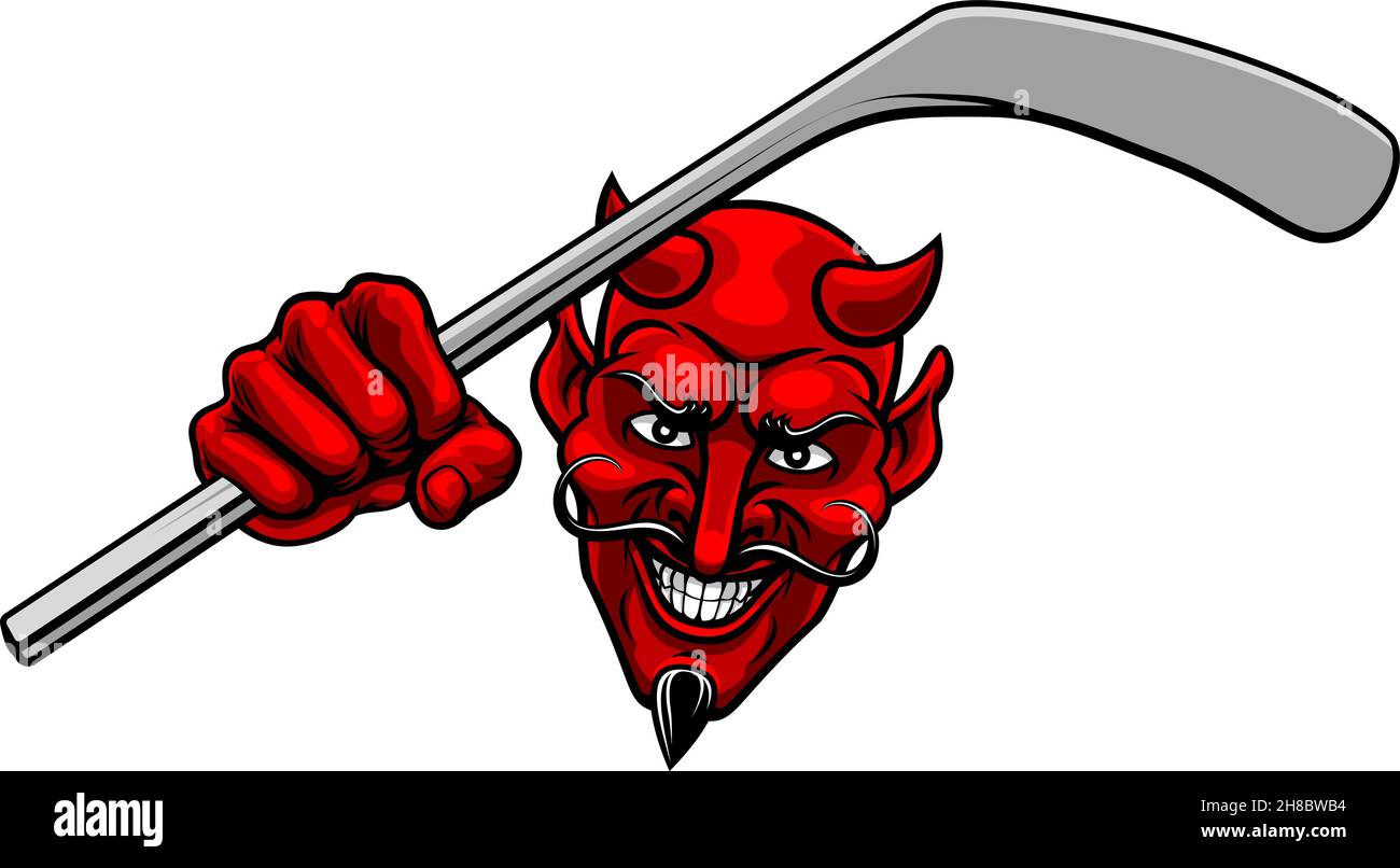 Devil Satan Ice Hockey Sports Mascot Cartoon Stock Vector Image & Art ...