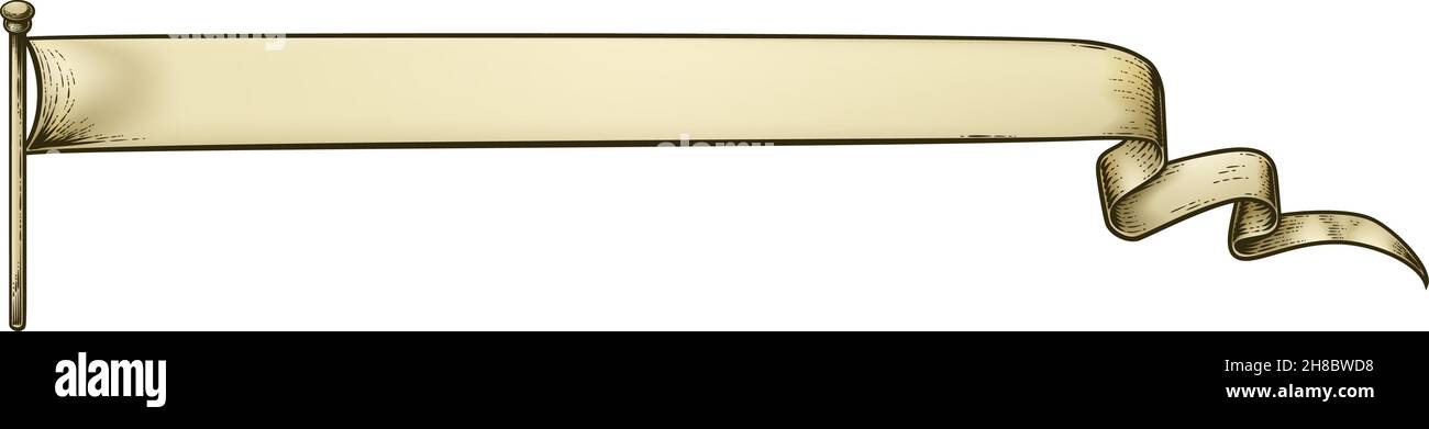 Flag Scroll Vintage Woodcut Banner Paper Ribbon Stock Vector Image ...