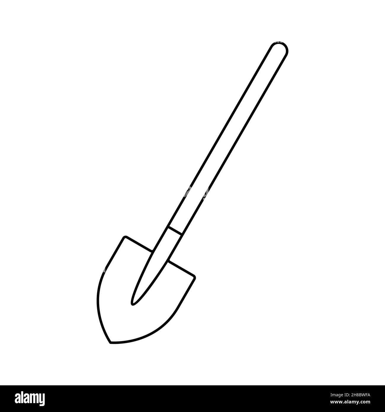 Shovel icon. Shovel for digging and construction. Hand tool linear icon ...