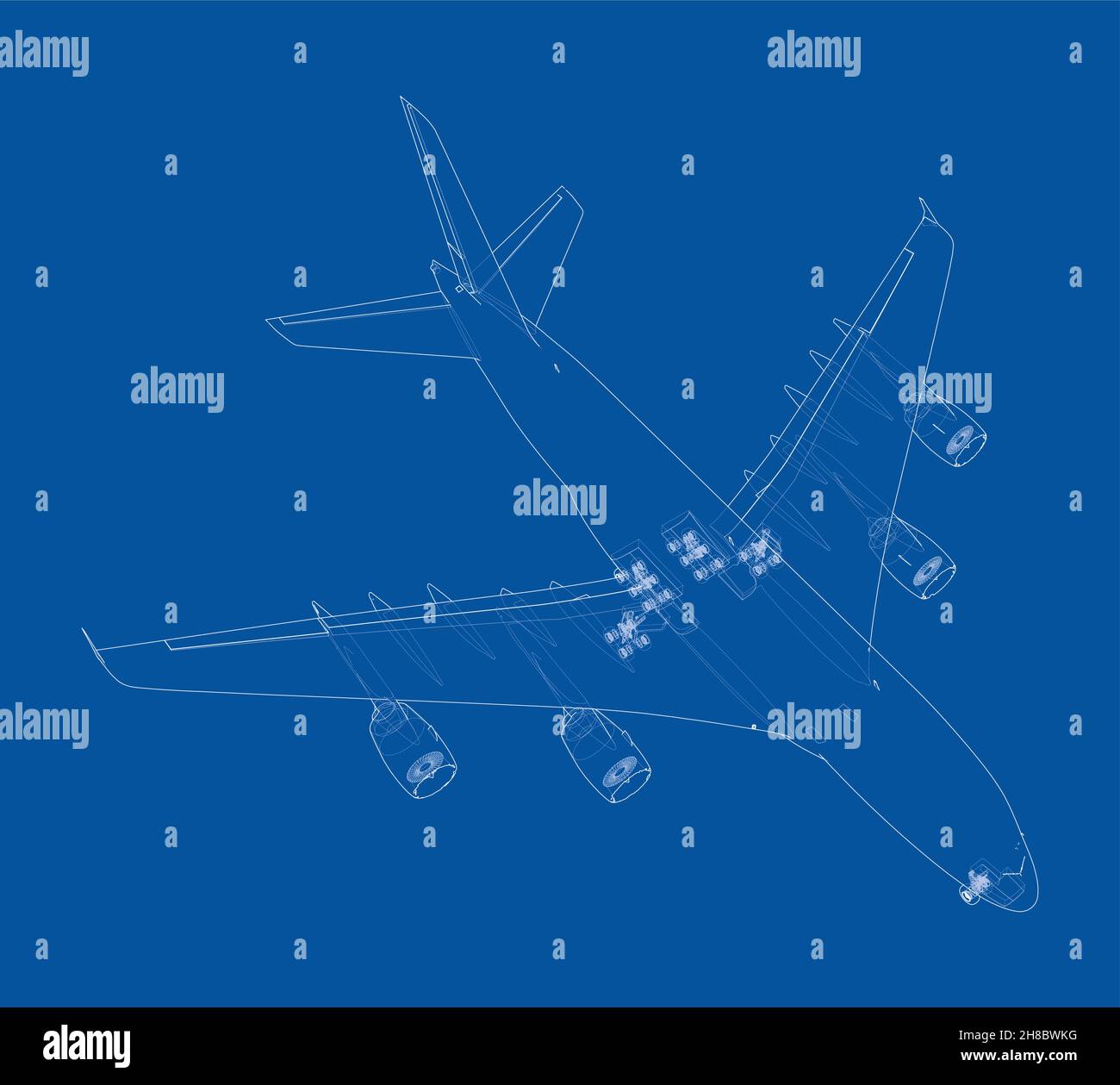 Passenger Airoplane. Vector rendering of 3d Stock Vector Image & Art ...
