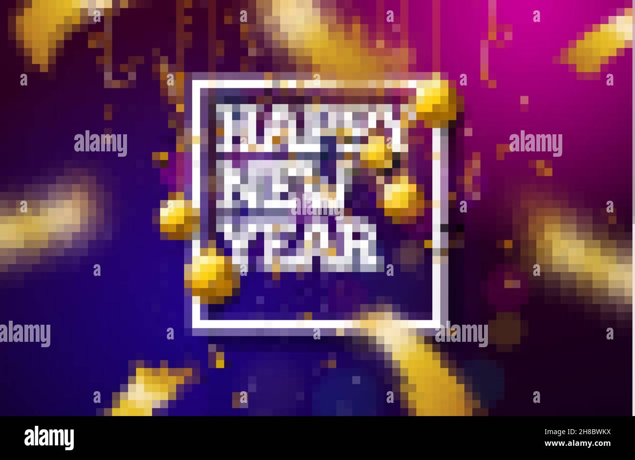 Happy New Year 2022 Illustration with Typography Letter, Christmas Ball ...