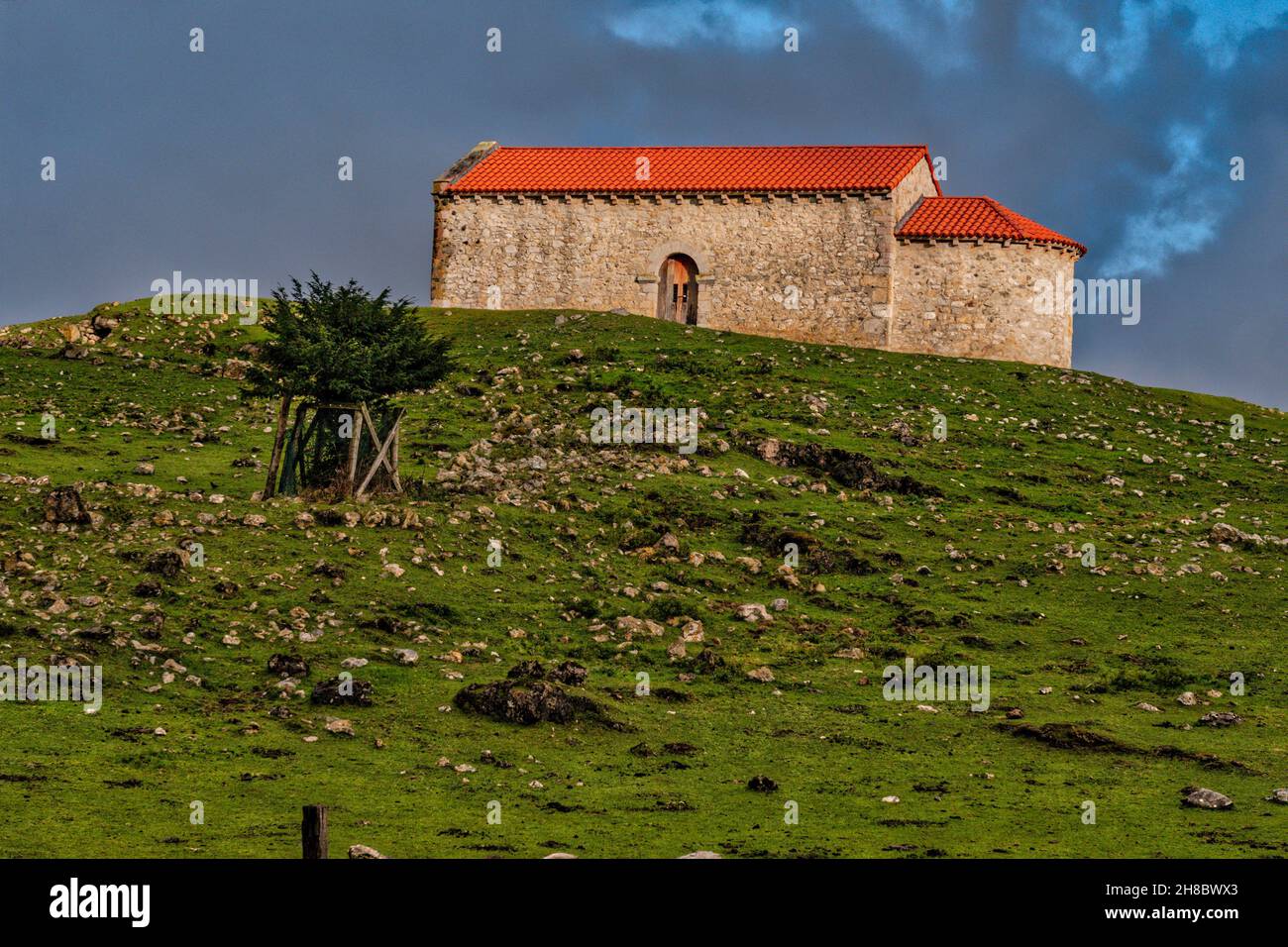 Romanesque Chapel of the Magdalene on the Mount of Mosacro Stock Photo ...