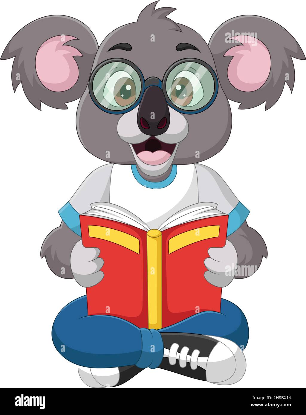 Cartoon smart koala reading a book Stock Vector Image & Art - Alamy