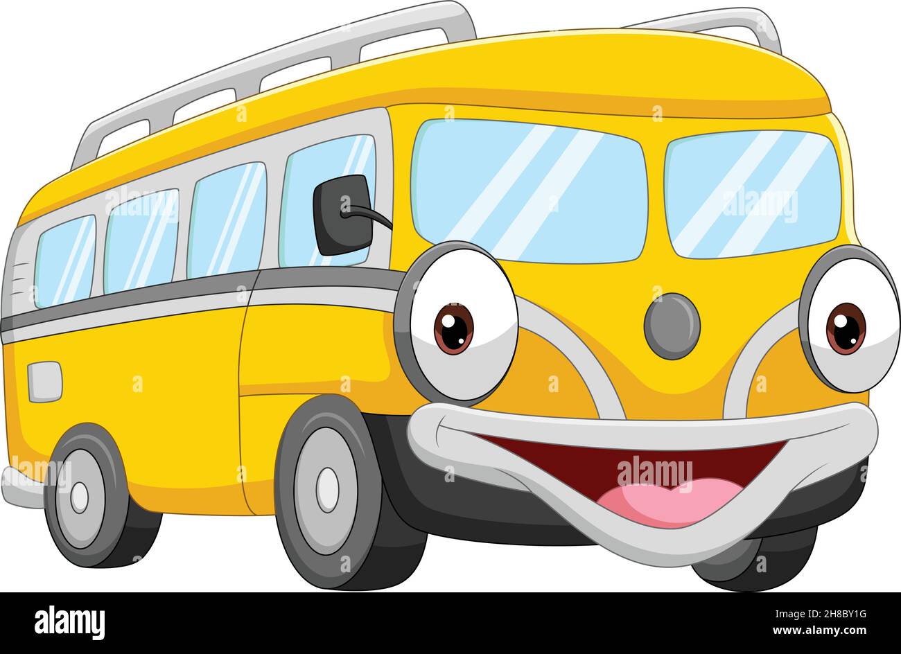 Cartoon smiling yellow bus character Stock Vector Image & Art - Alamy