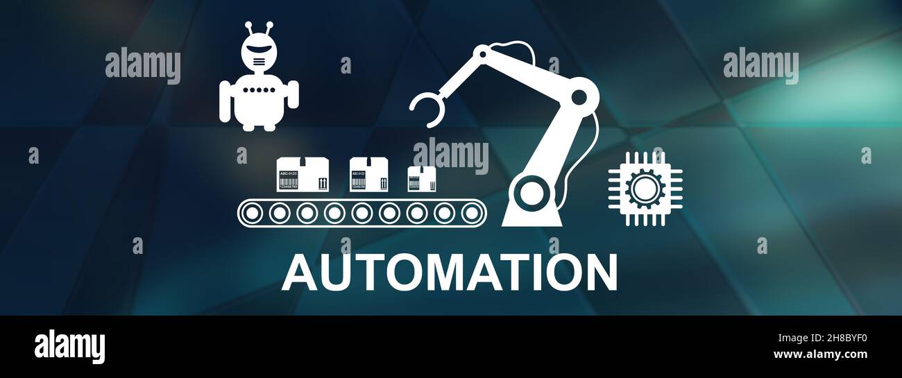 Illustration of an automation concept Stock Photo - Alamy