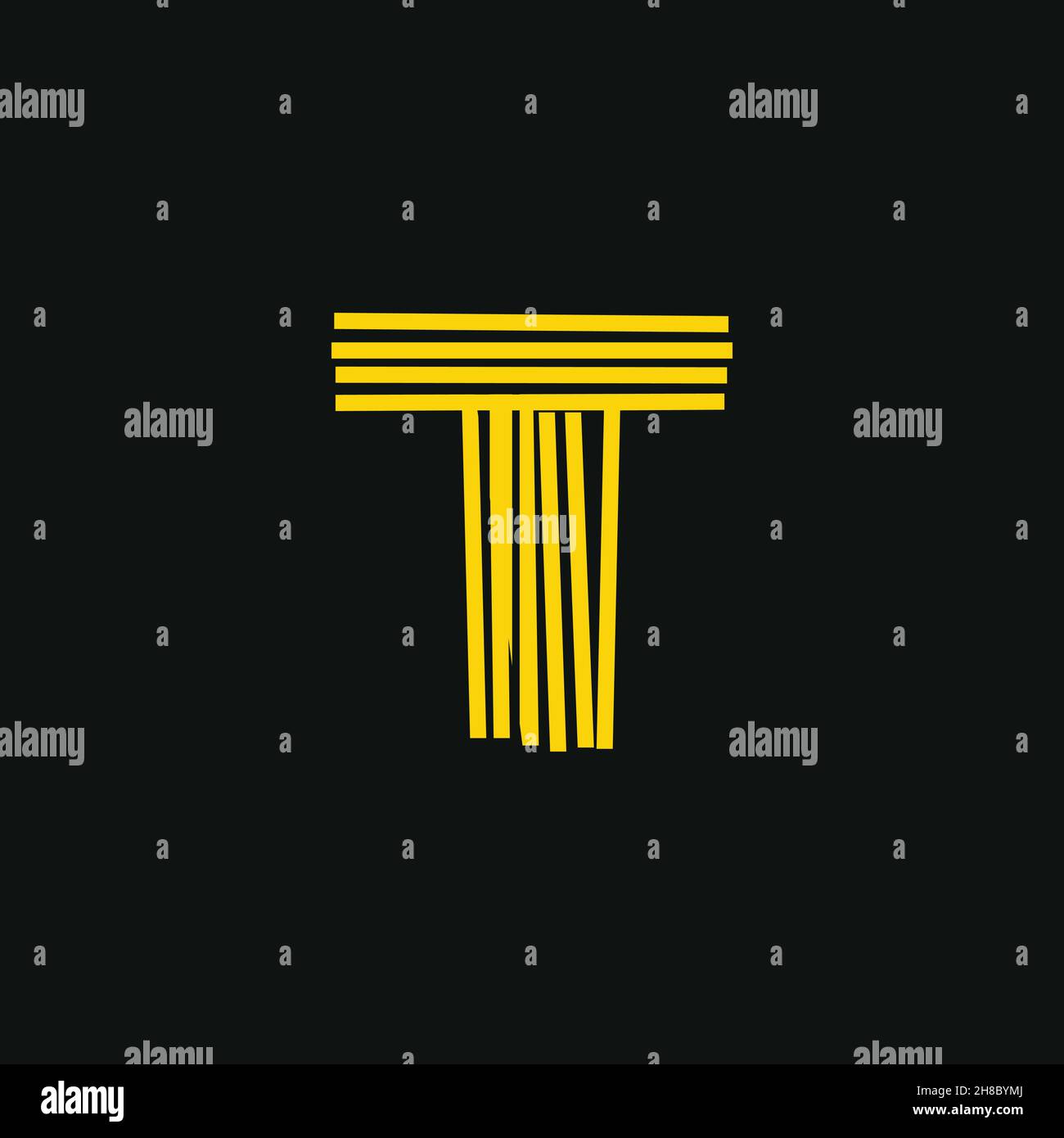 T logo, Initial lettering handwriting or handwritten for identity. Logo ...