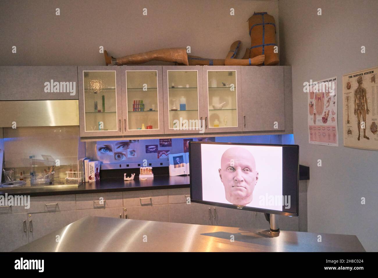 The forensic lab where the museum used AI to recreate the different ...