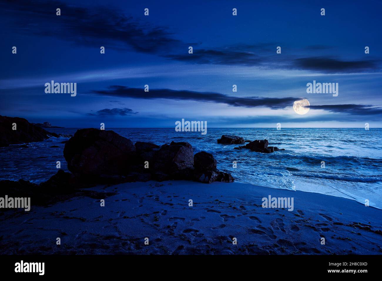 Moonlight Lake Shore Night High Resolution Stock Photography and Images ...