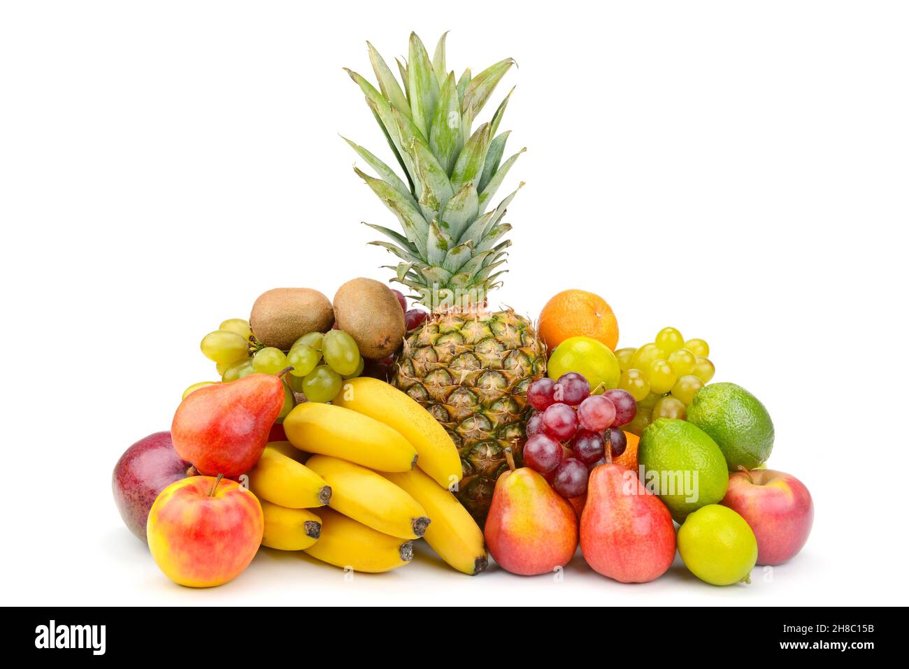 Delicious fresh bright fruits isolated on white background Stock Photo ...