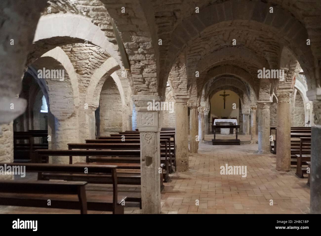 Camaldolese Abbey of San Salvatore, Crypt, Altar, Umbertide, Umbria ...