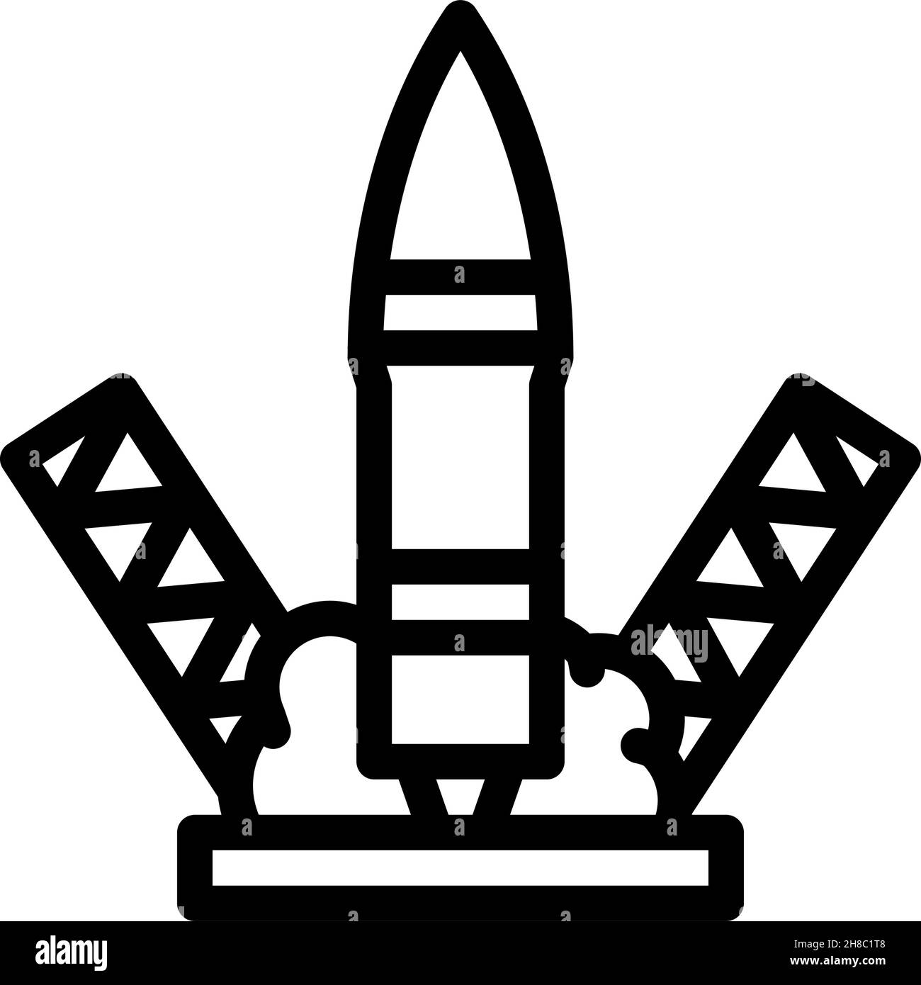 rocket launch line icon vector illustration Stock Vector Image & Art ...