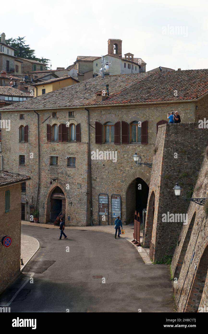 Old Town, Porta del Borgo gate, Montone, Umbria, Italy, Europe Stock ...